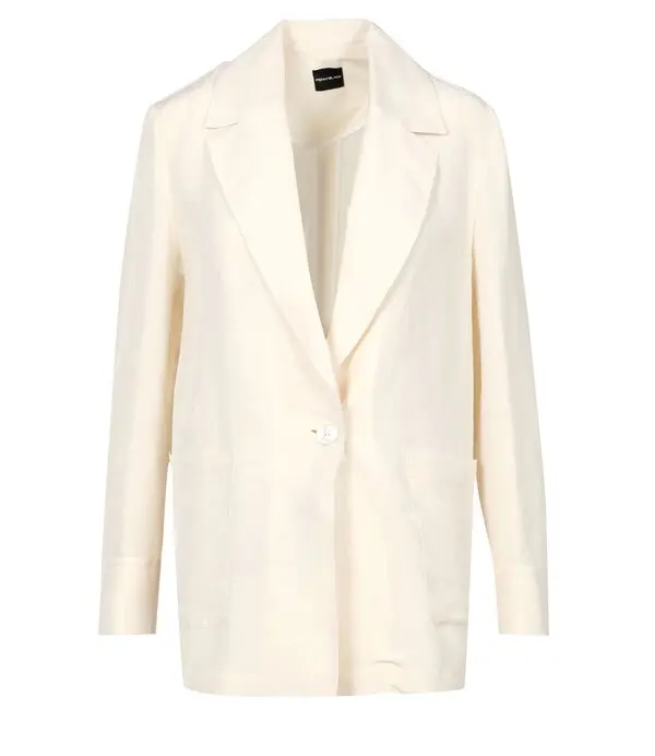 PENNY BLACK Linen-blend Long Sleeve Jacket