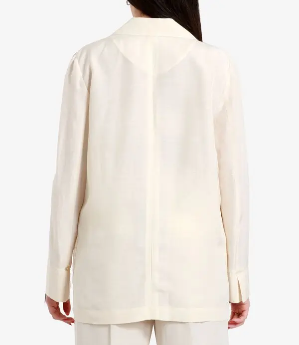 PENNY BLACK Linen-blend Long Sleeve Jacket