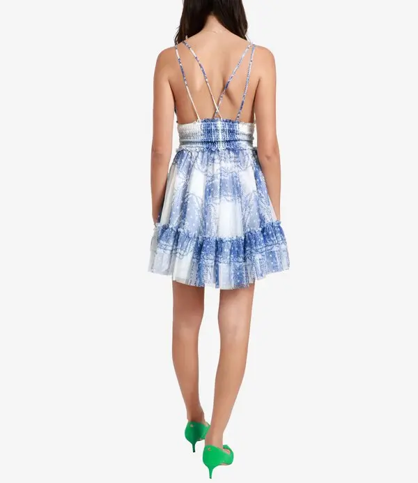 PHILOSOPHY BY LORENZO SERAFINI Printed Suspenders Dress
