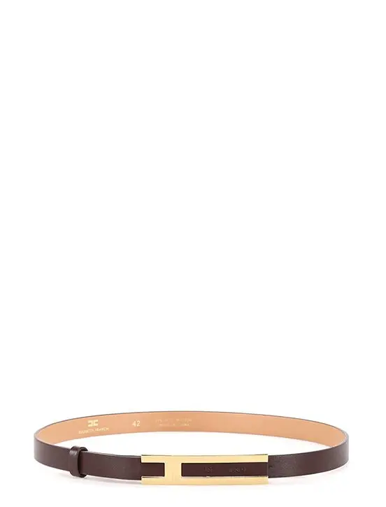 Elisabetta Franchi Logo Belt - Caffe