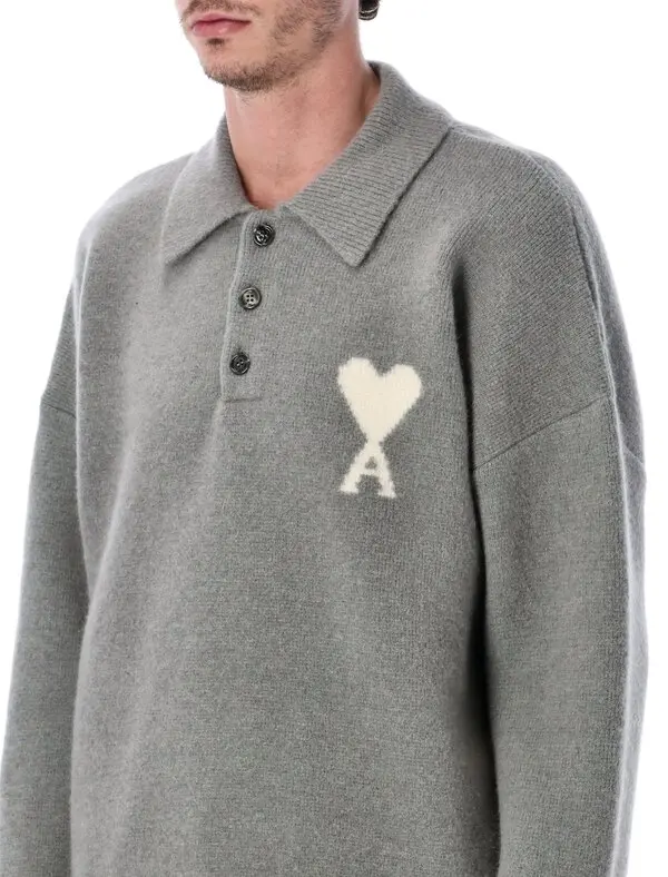 Ami Wool Polo Sweater