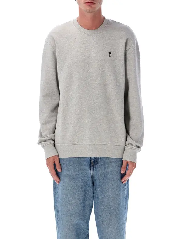 AMI Paris De Coeur Embroidered Sweatshirt - Grey