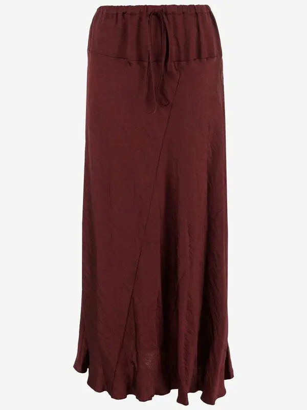 LAUREN MANOOGIAN Long Rayon Skirt With Drawstring