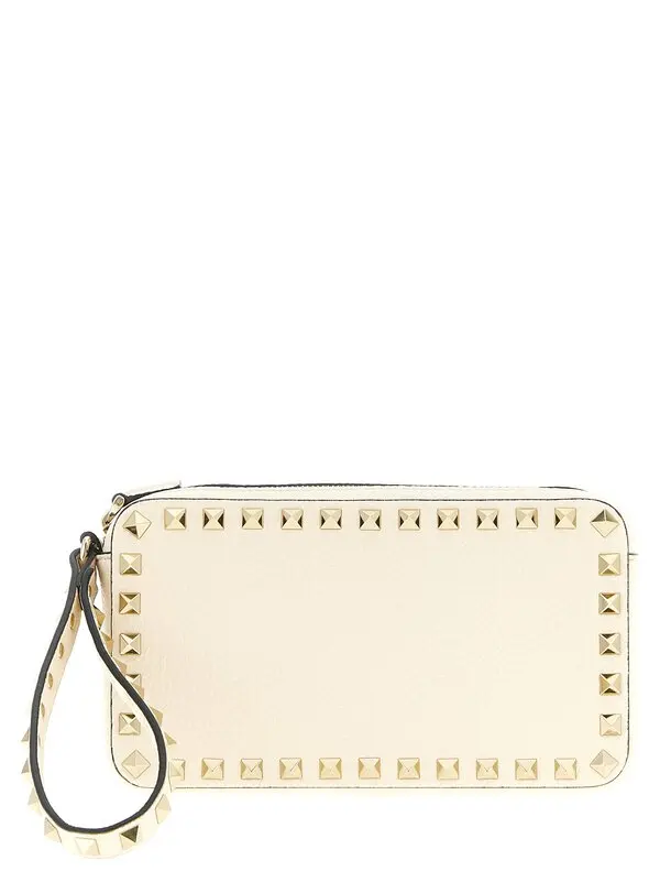Valentino Garavani Rockstud Clutch Bag - White