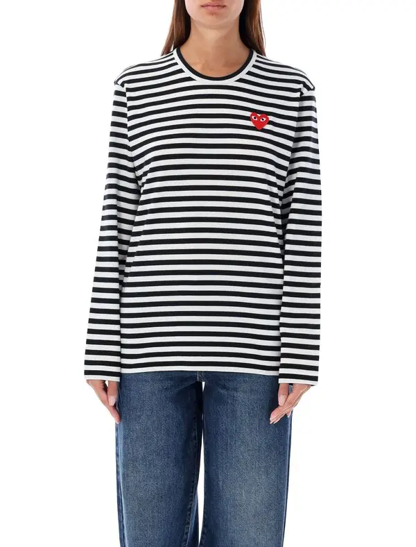 Play Comme Des Garcon Striped Long-sleeved T-shirt