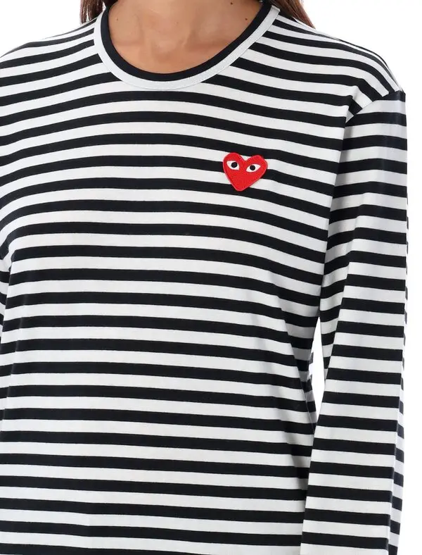 Play Comme Des Garcon Striped Long-sleeved T-shirt