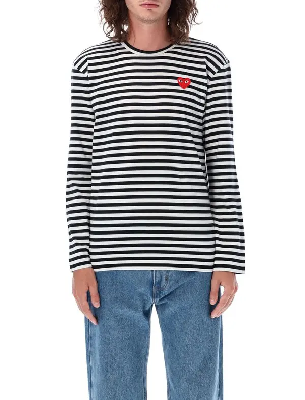 Play Comme Des Garcon Striped Long-sleeved T-shirt