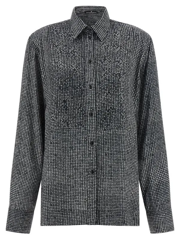 Ermanno Scervino Rhinestone Plastron Shirt