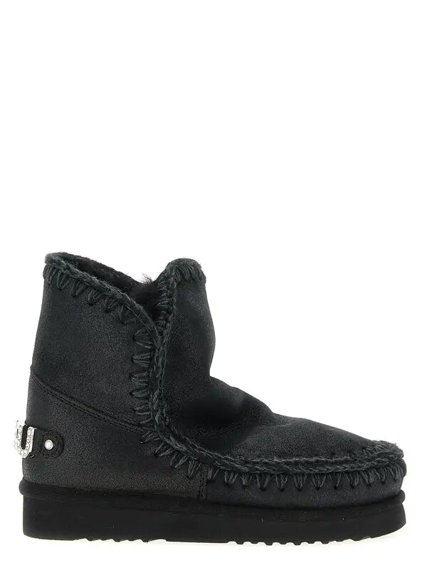 Mou Eskimo 18 Rhinestone Logo Ankle Boots