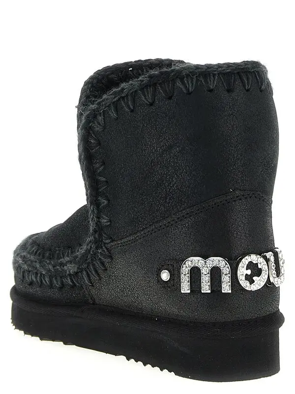 Mou Eskimo 18 Rhinestone Logo Ankle Boots