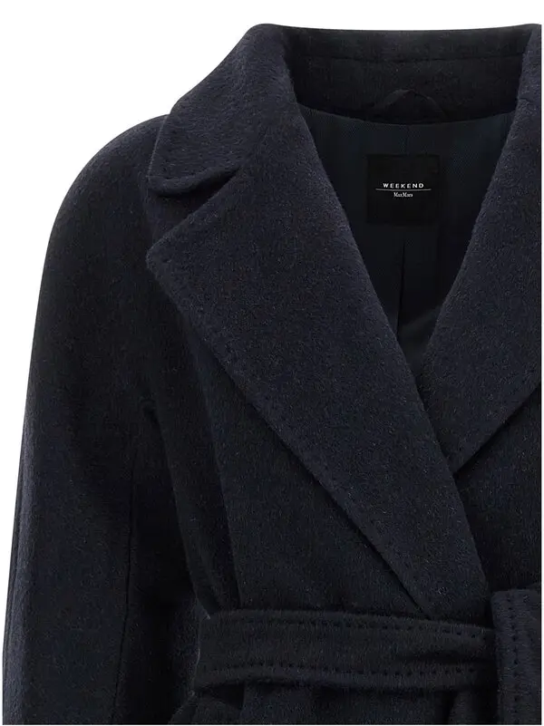 Max Mara Tempera Wool And Alpaca-blend Long Coat - Blue