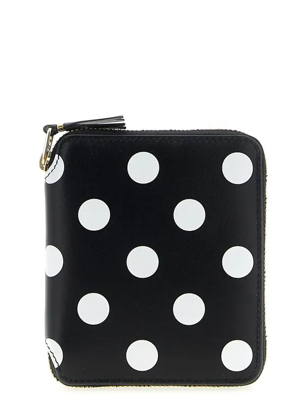 Comme Des Garçons Polka Dots Printed' Wallet - White/black
