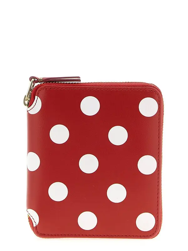 Comme Des Garçons Polka Dots Printed' Wallet - Red