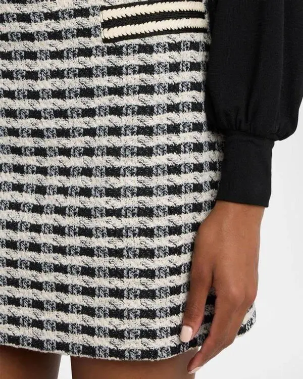 Ramy Brook Charlie Gingham Tweed Mini Skirt
