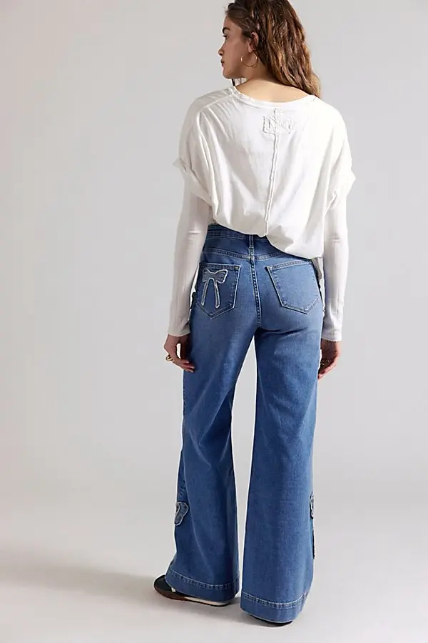 DRIFTWOOD Embroidered Wide-leg Jeans
