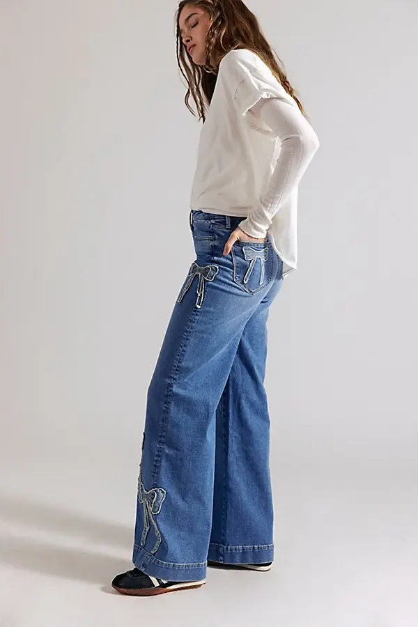 DRIFTWOOD Embroidered Wide-leg Jeans