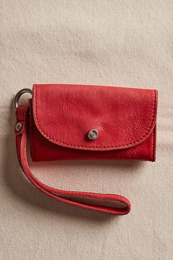 Free People Leather Coin Purse - Sour Cherry