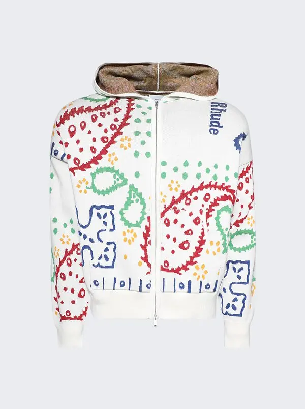 Rhude Bandana Knit Zip Sweater - Multi