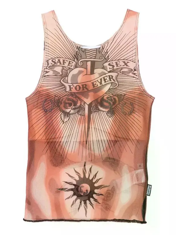 JEAN PAUL GAULTIER Graphic-print Tank Top