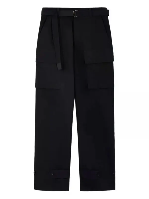Sacai Side-pockets Belted Trousers - Black