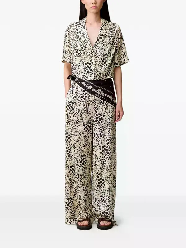 Claudie Pierlot Animal Print Satin Shirt