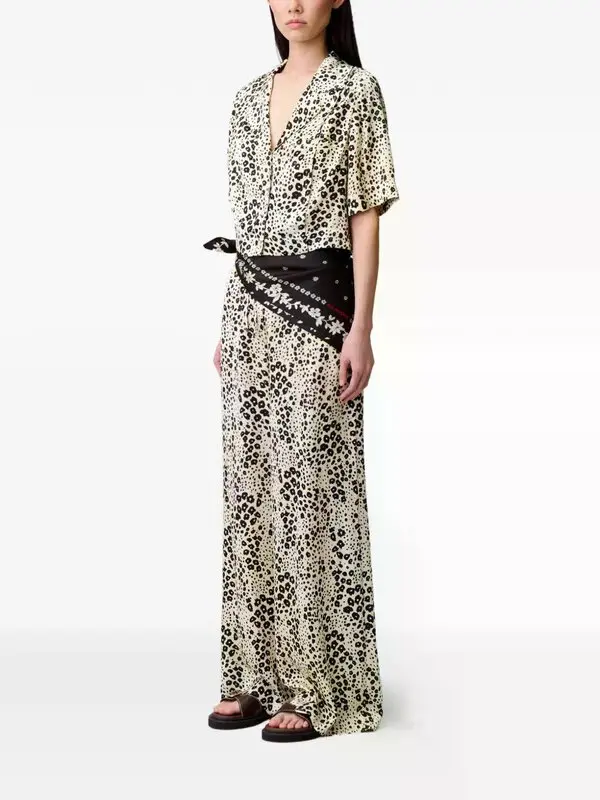 Claudie Pierlot Animal Print Satin Shirt
