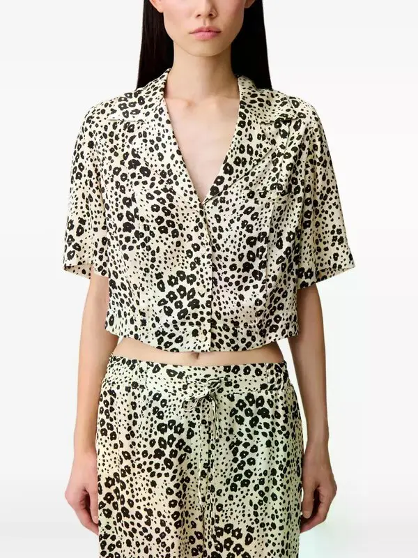 Claudie Pierlot Animal Print Satin Shirt
