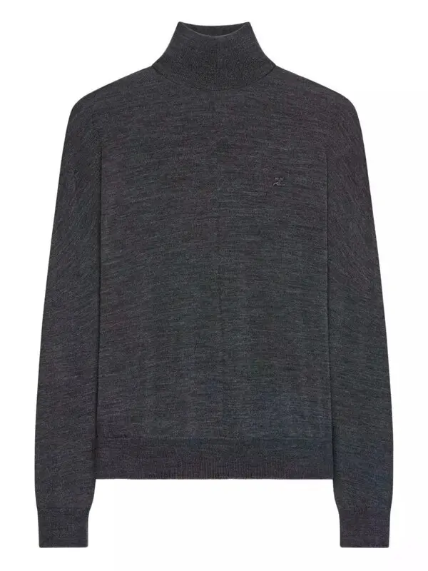 COURREGES Turtleneck Long-sleeve Sweater - Grey