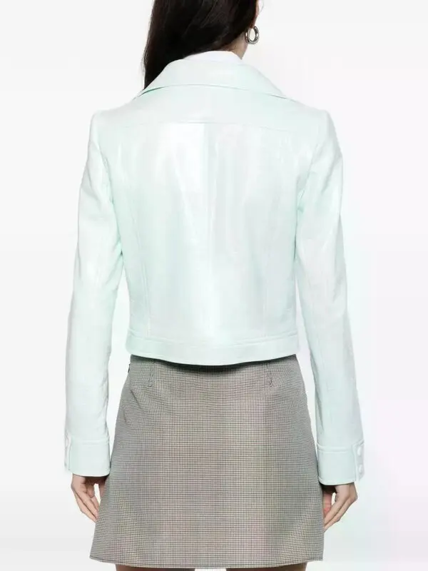 COURREGES Re-edition Vinyl Buttoned Collar Jacket - Blue