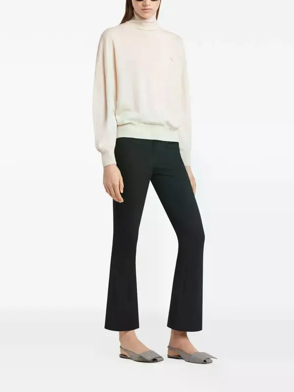 COURREGES Mock-neck Merino Wool Sweater - Neutrals