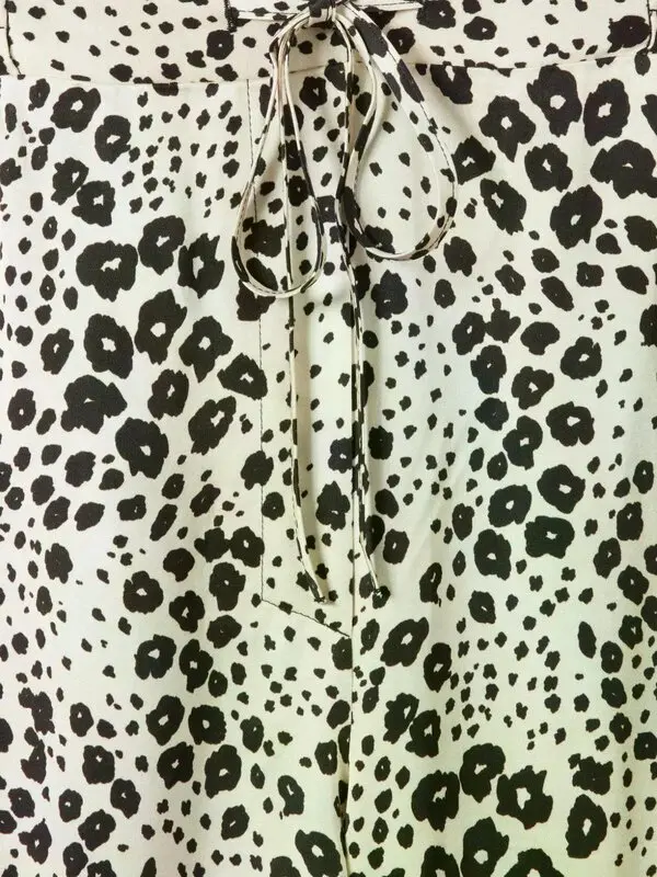 Claudie Pierlot Animal Print Wide Leg Satin Trousers