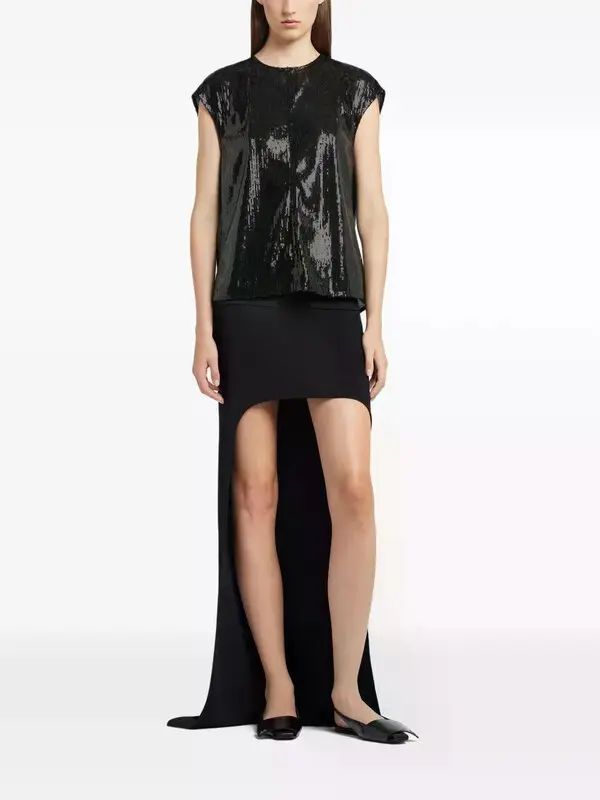 COURREGES Sequin Embellished Short-sleeved Blouse