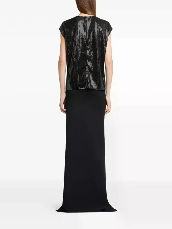 COURREGES Sequin Embellished Short-sleeved Blouse