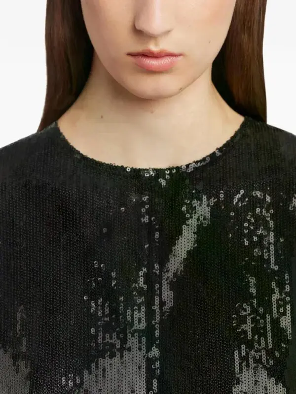 COURREGES Sequin Embellished Short-sleeved Blouse