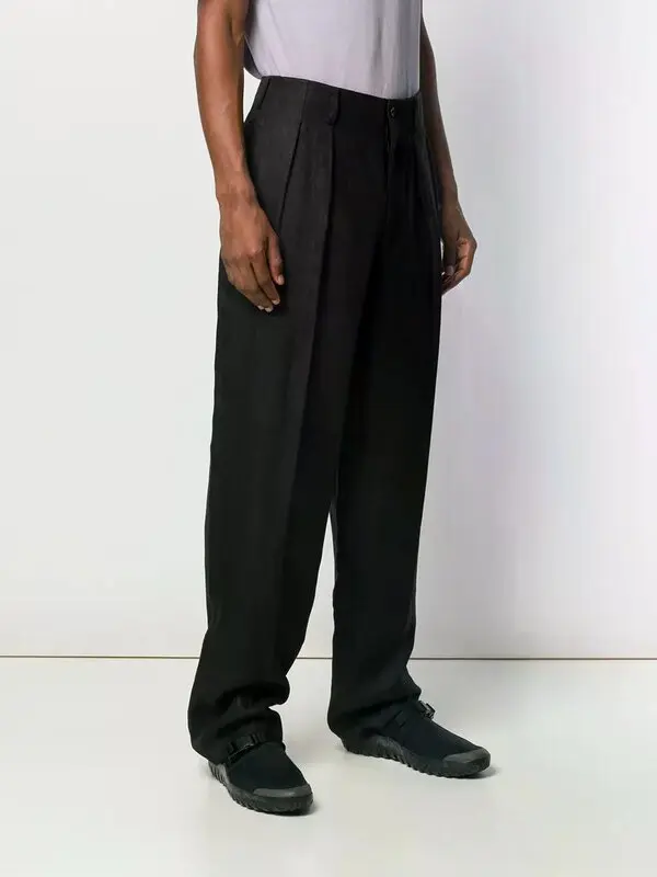 Yohji Yamamoto Linen Straight-leg Trousers