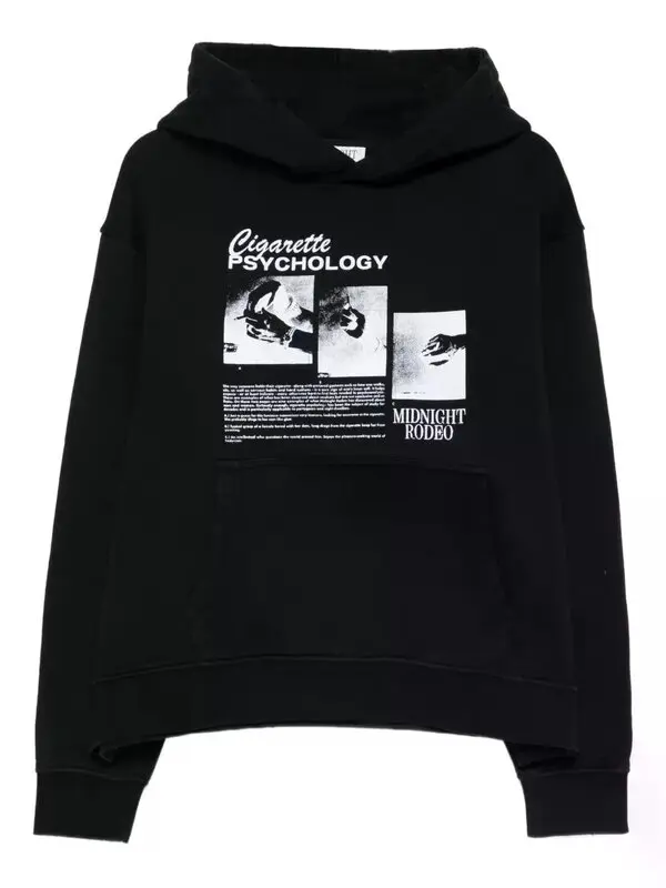 MIDNIGHT RODEO Graphic Print Hoodie - Black