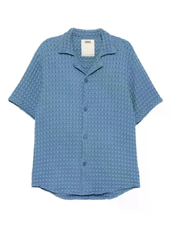 OAS Company Coront Cuba Waffle Shirt - Blue