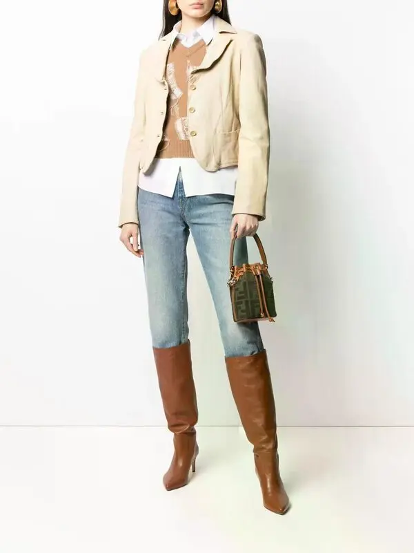 Giorgio Armani 2000s Notched Lapels Leather Jacket
