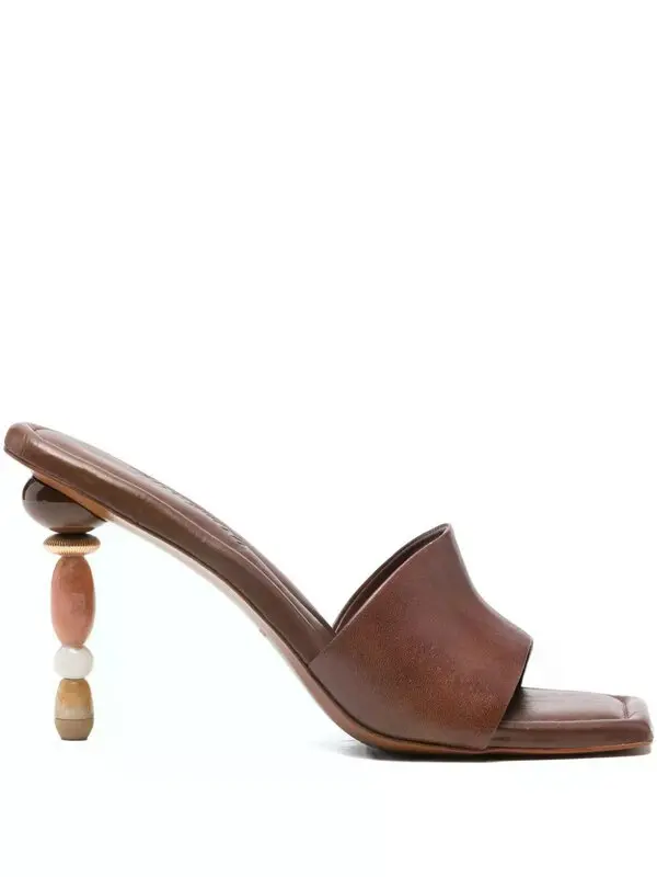 Cult Gaia Mahina Sculpted-heel Sandals - Brown
