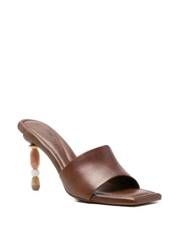 Cult Gaia Mahina Sculpted-heel Sandals - Brown