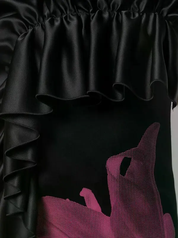 CHRISTOPHER KANE Ruffle Trim Evening Dress