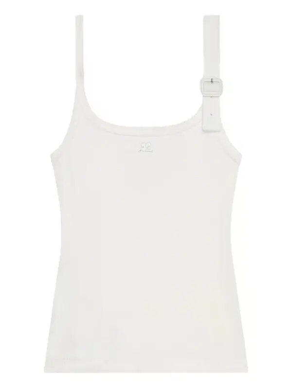 COURREGES Buckle-detail Ribbed Tank Top