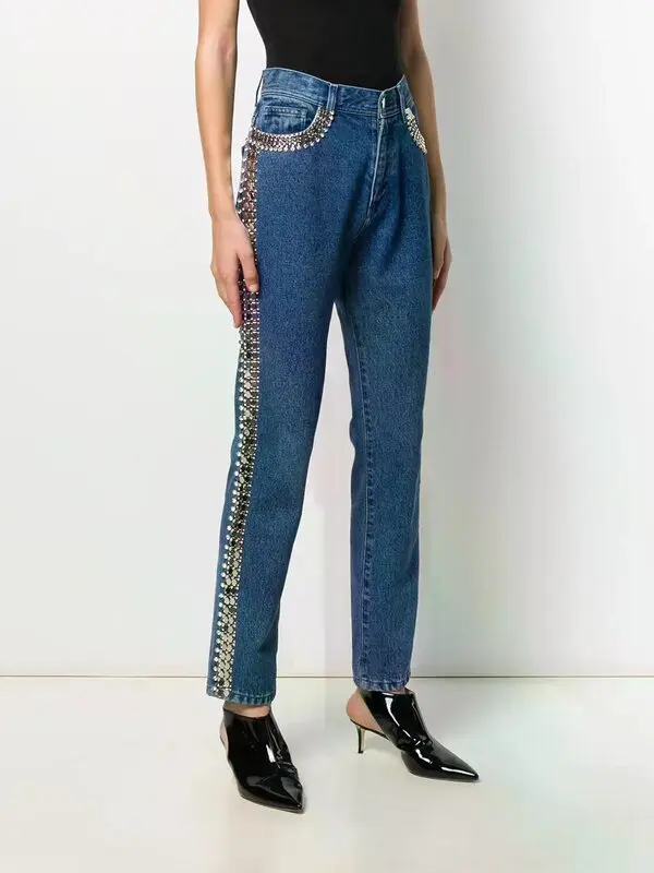 CHRISTOPHER KANE Embellished Side-stripe Jeans