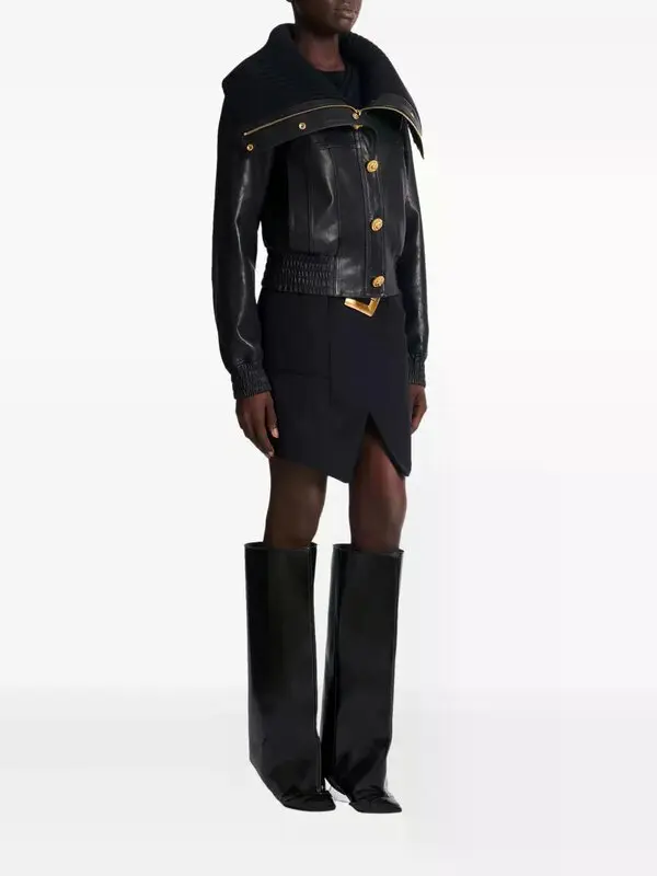 Balmain Knit-collar Button Jacket
