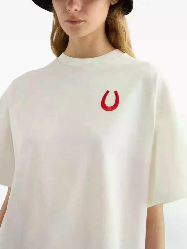JIL SANDER Crew-neck T-shirt With Embroidered Detail - Neutrals