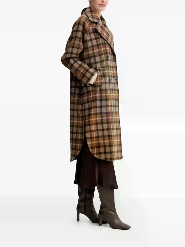 Marc O'polo Double-breasted Coat With Check Pattern