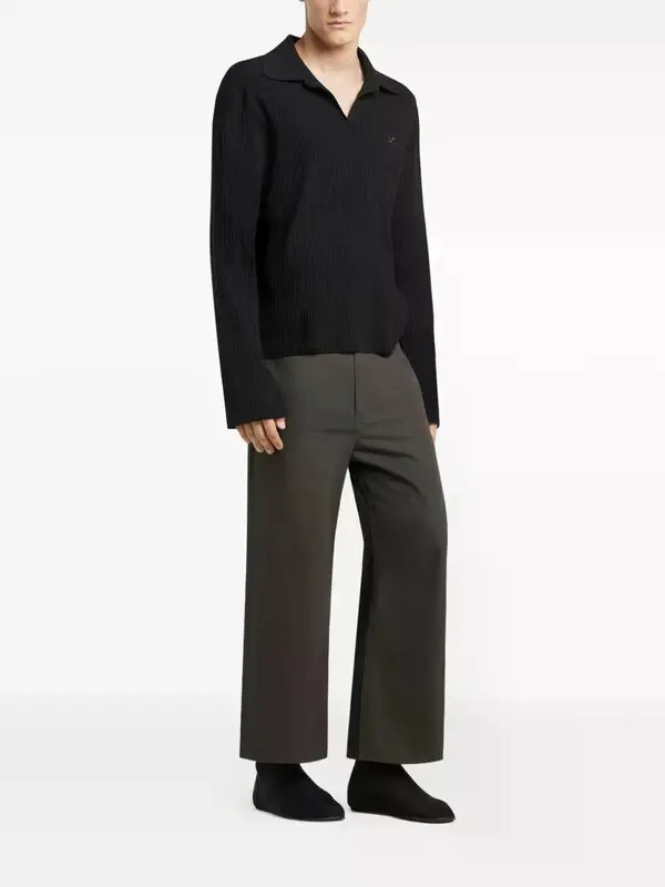 COURREGES Ribbed Logo Polo Shirt