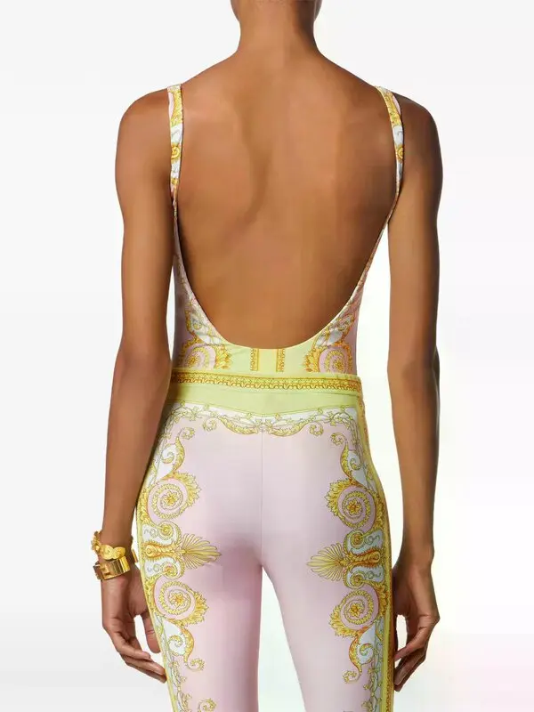 Versace Spring Barocco-print One-piece Swimsuit - Pink