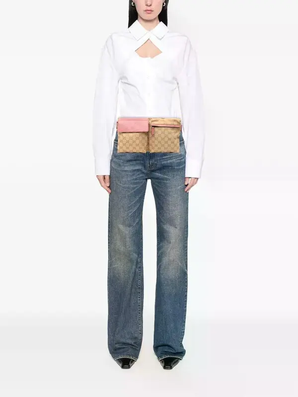 Gucci Gg Canvas Web Double Pocket Belt Bag