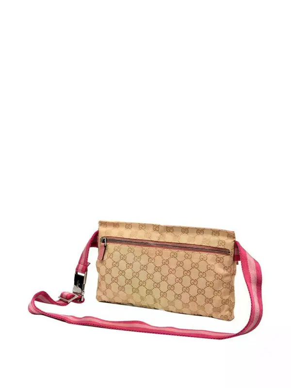 Gucci Gg Canvas Web Double Pocket Belt Bag
